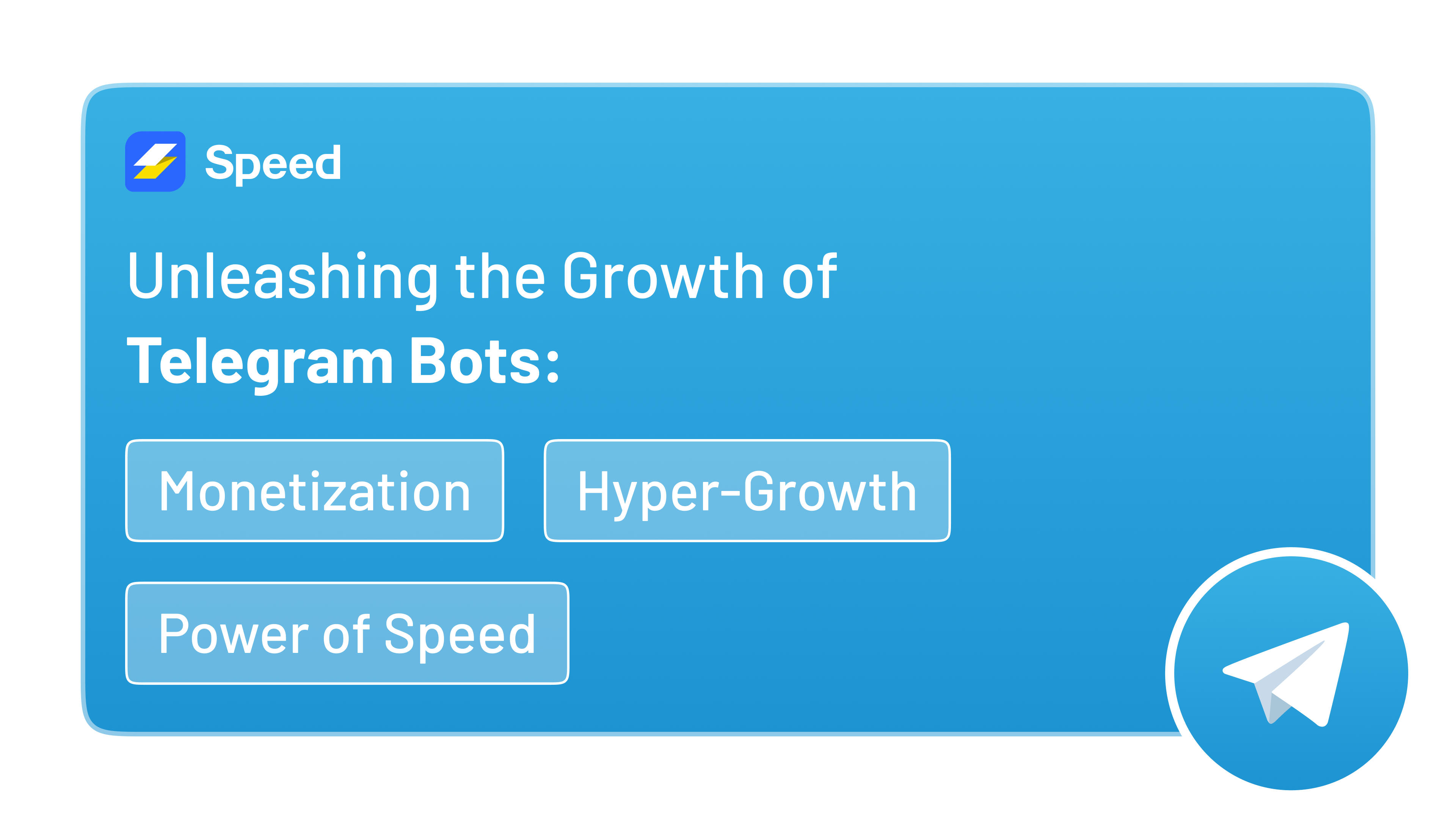 Telegram Bots + Speed: Monetization & Hyper-Growth || Speed